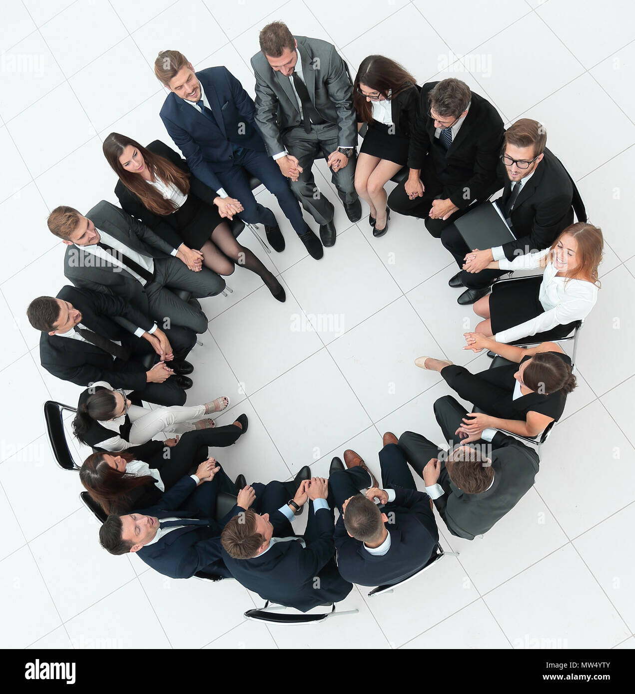 concept of team building .large successful business team sitting in a ...