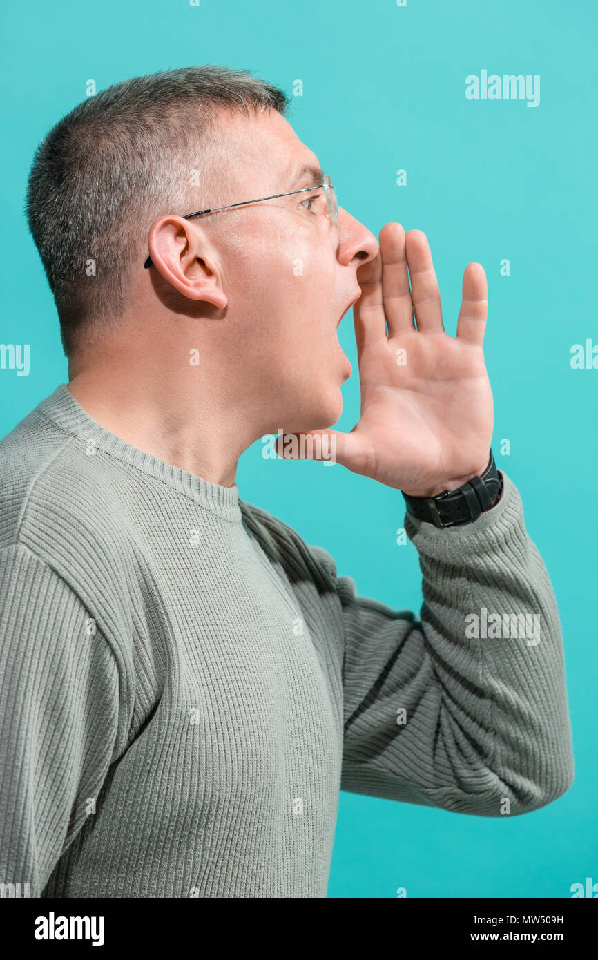 Hand shouting hi-res stock photography and images - Alamy