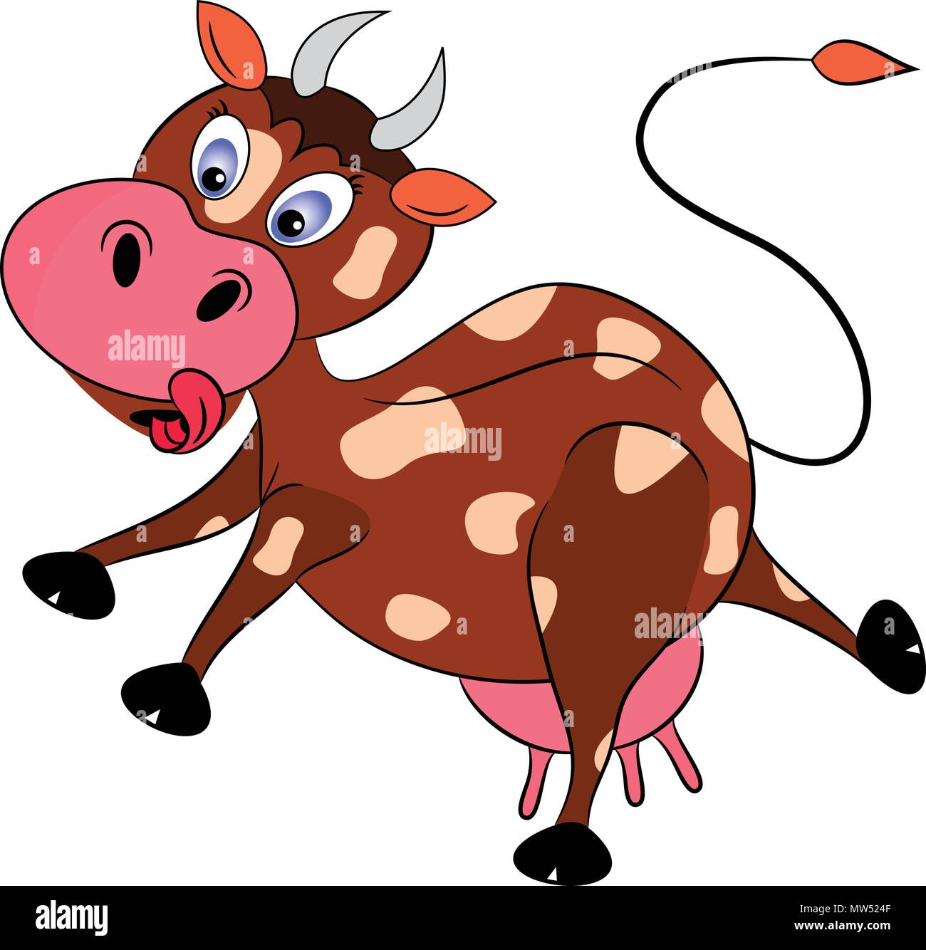 running cow cartoon vector illustration Stock Vector Image & Art - Alamy