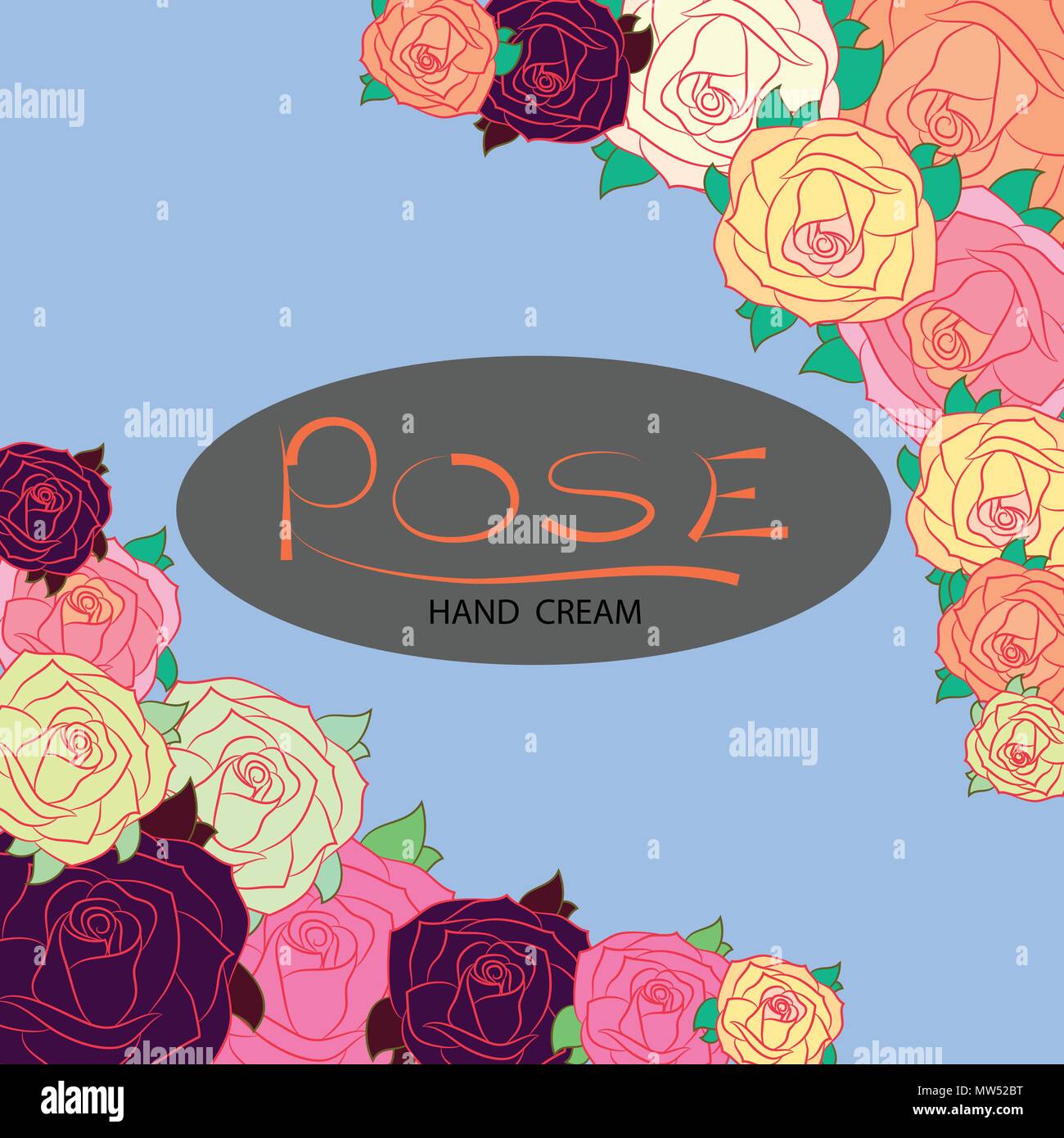 rose cream poster vector illustration Stock Vector Image & Art - Alamy