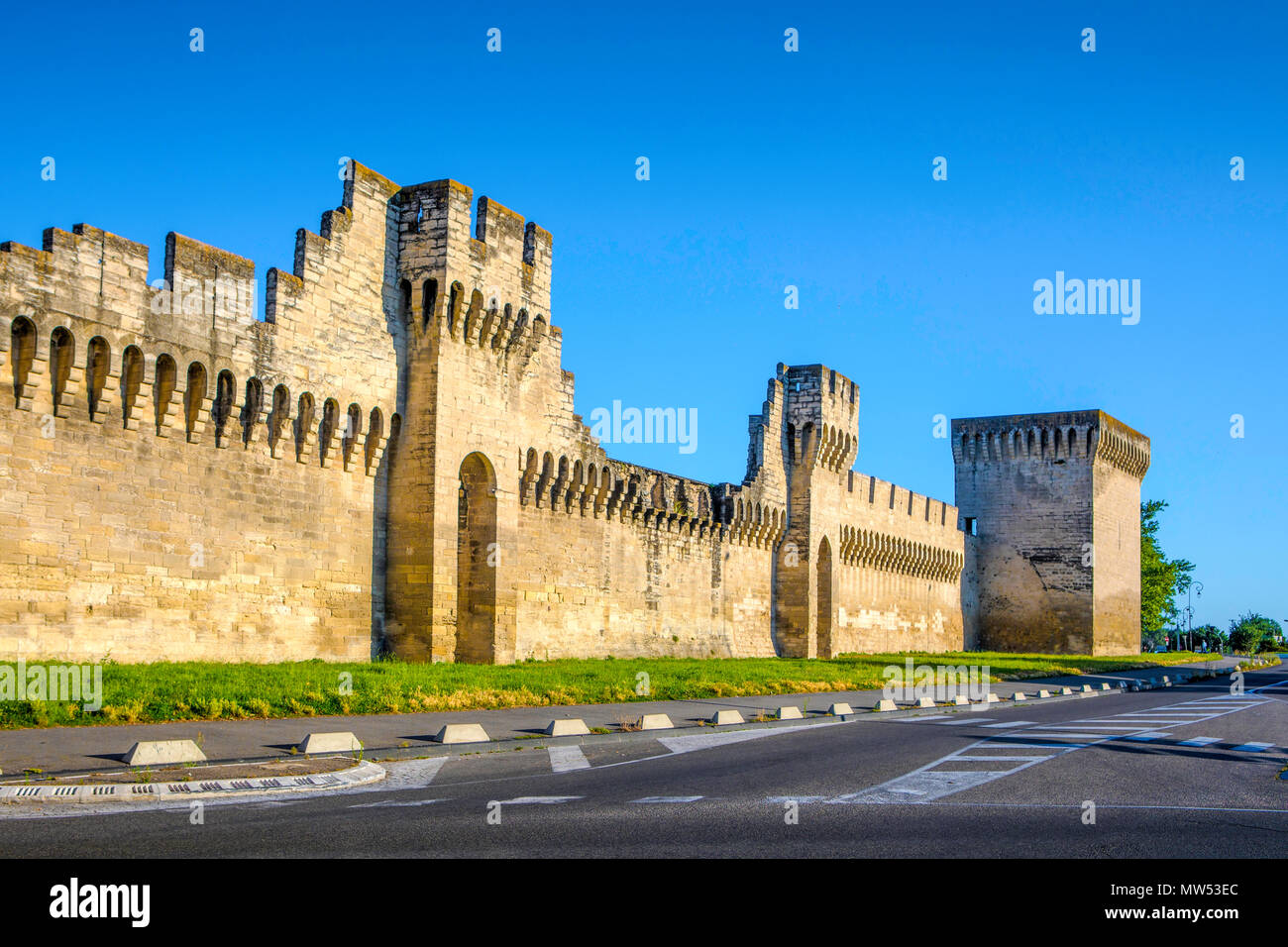 France, Provence region, Avignon city, , the walls of Avignon Stock ...