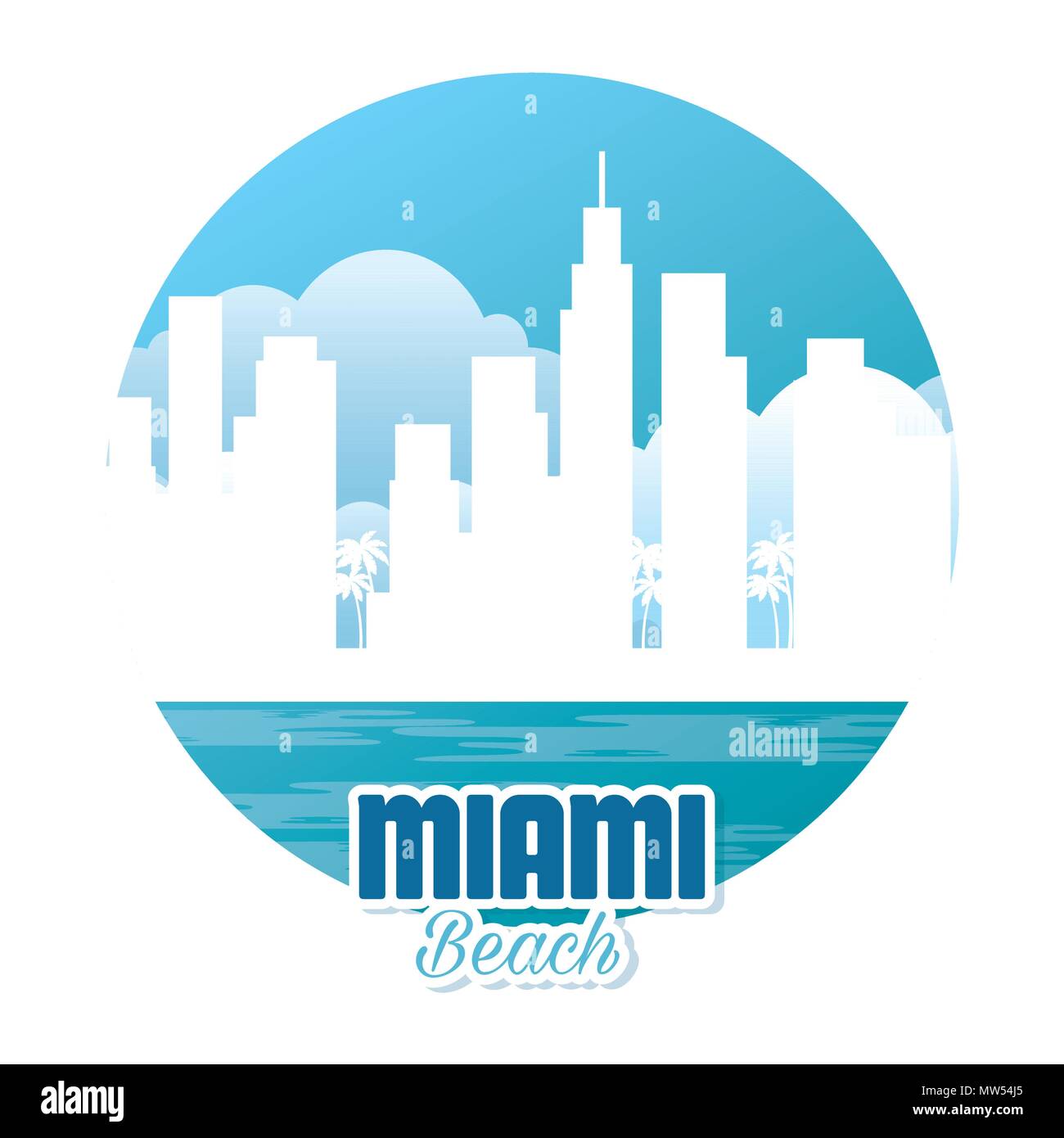 miami beach cityscape scene Stock Vector Image & Art - Alamy