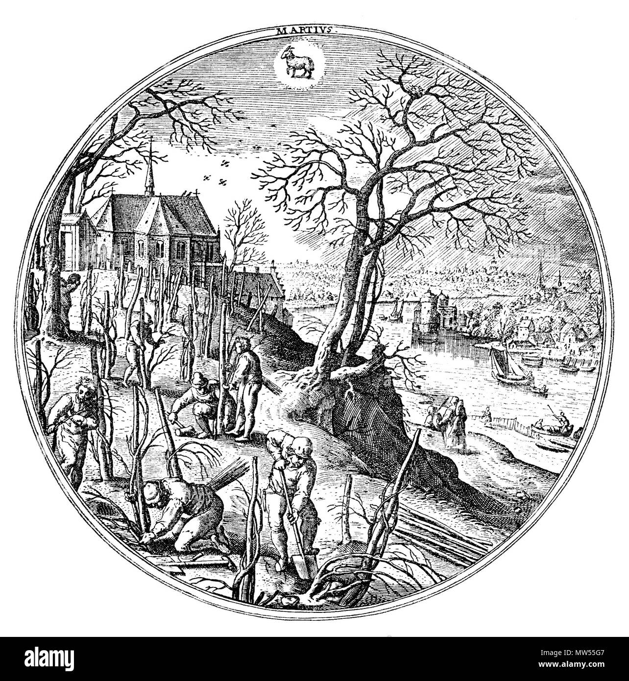 . Deutsch: 'Die zwölf Monate' . 1885. Georg Hirth 265 Hans Bol 3 Stock ...