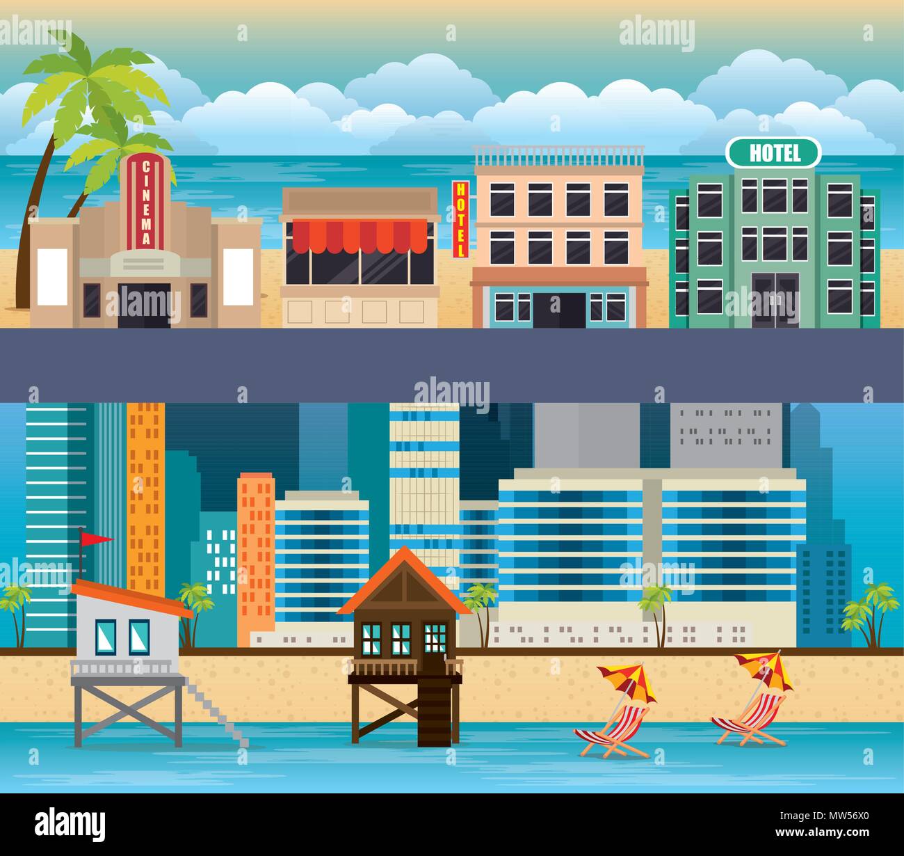Miami beach hotel Stock Vector Images - Alamy