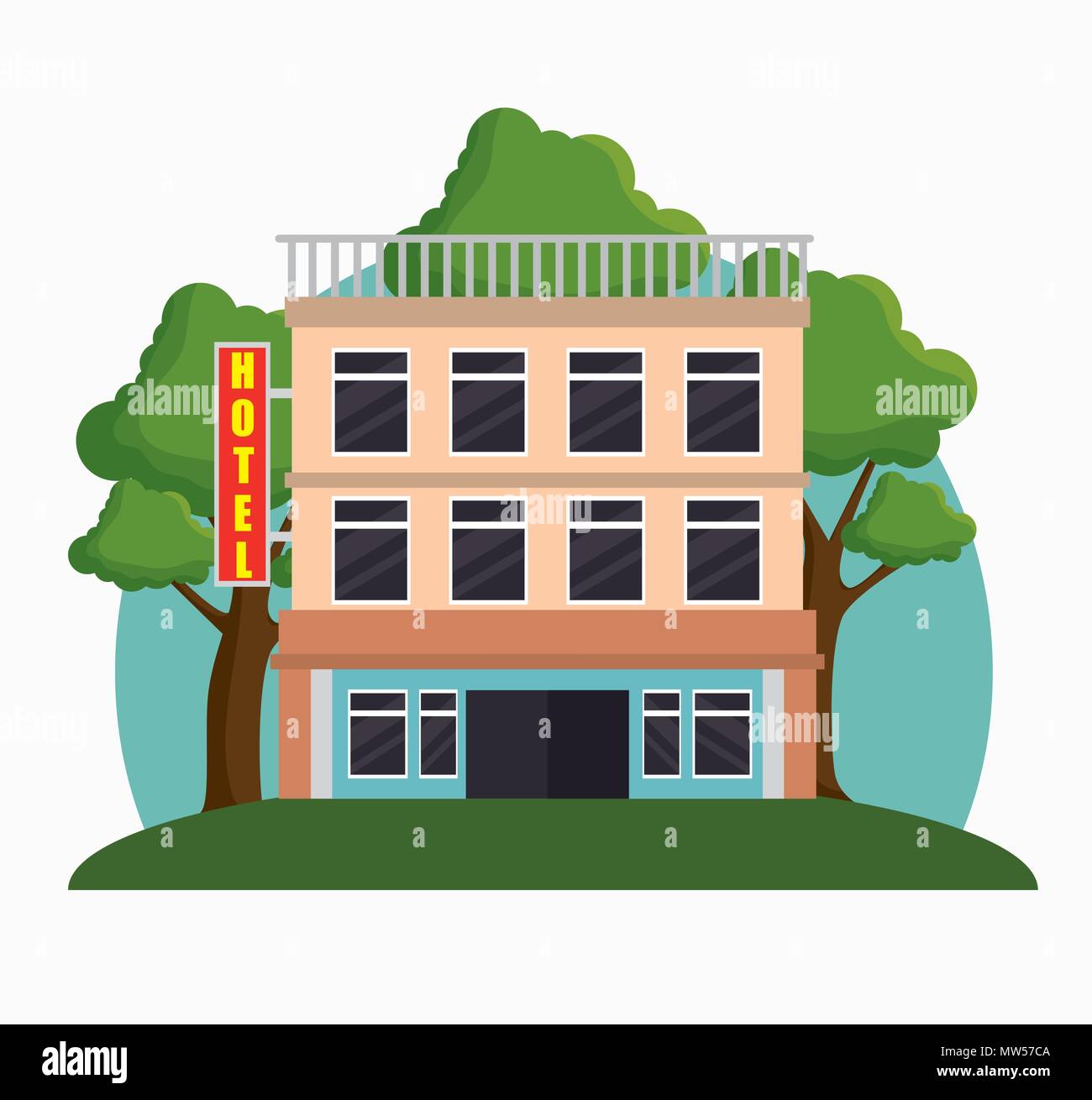 Resort city residential building Cut Out Stock Images & Pictures - Alamy