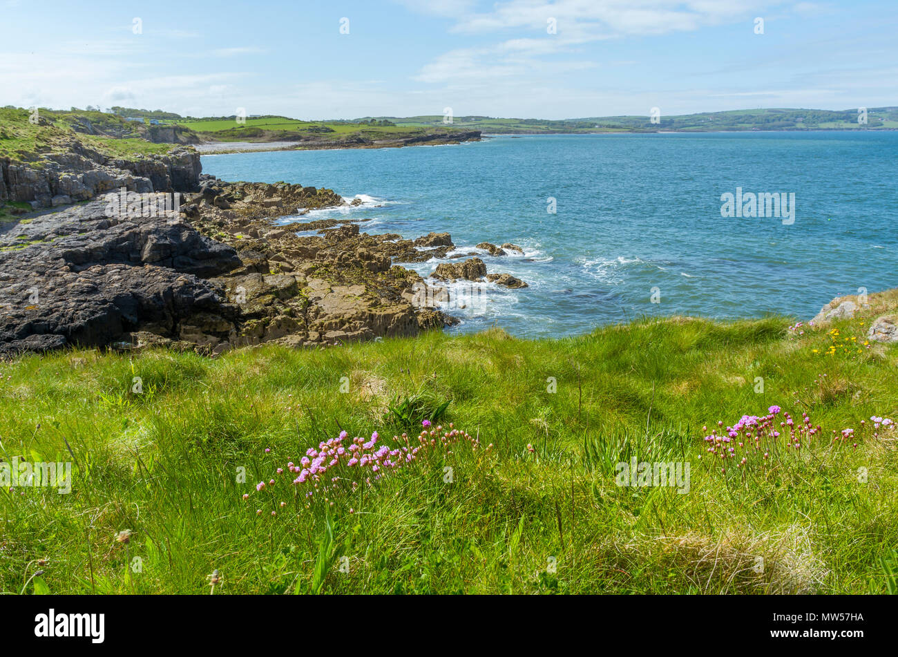 UK, North Wales, Anglesey. 16th May 2018. View from the coastal path ...