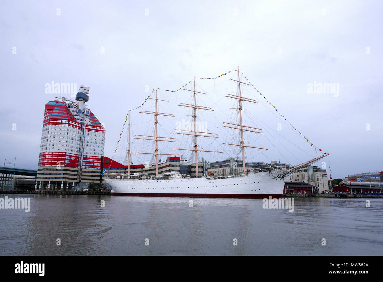 Barken Viking, a tall ship used as a hotel in Gothenburg Stock Photo ...