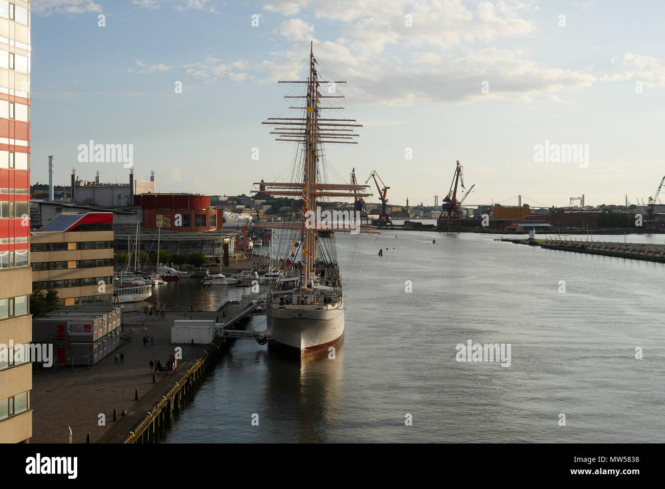 Barken Viking, a tall ship used as a hotel in Gothenburg Stock Photo ...