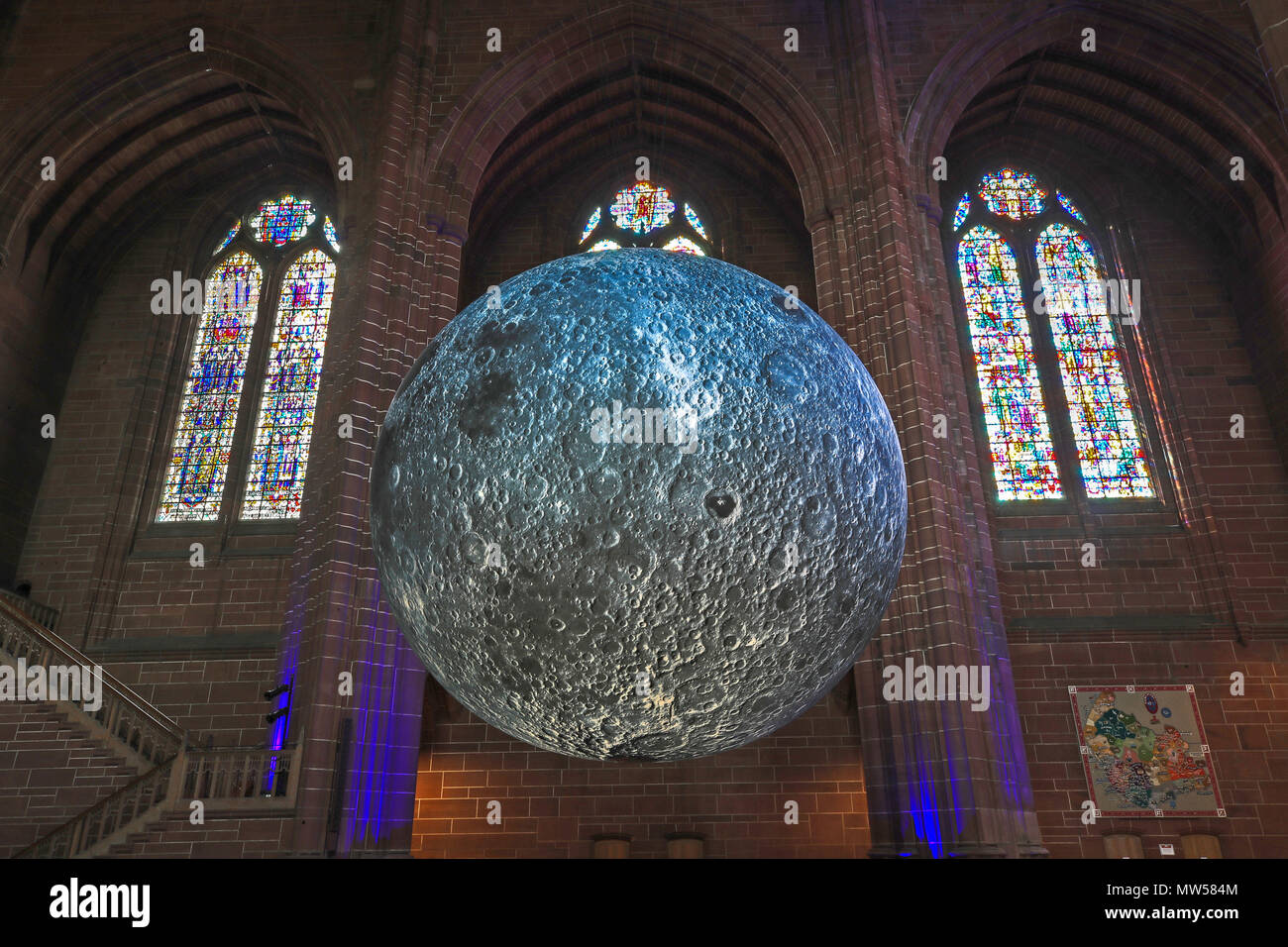 Luke Jerram's 'Museum of the Moon' at Liverpool Cathedral, a 23ft ...
