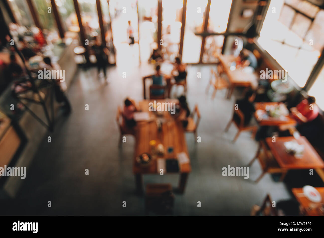 Blurred background of cafe Stock Photo - Alamy
