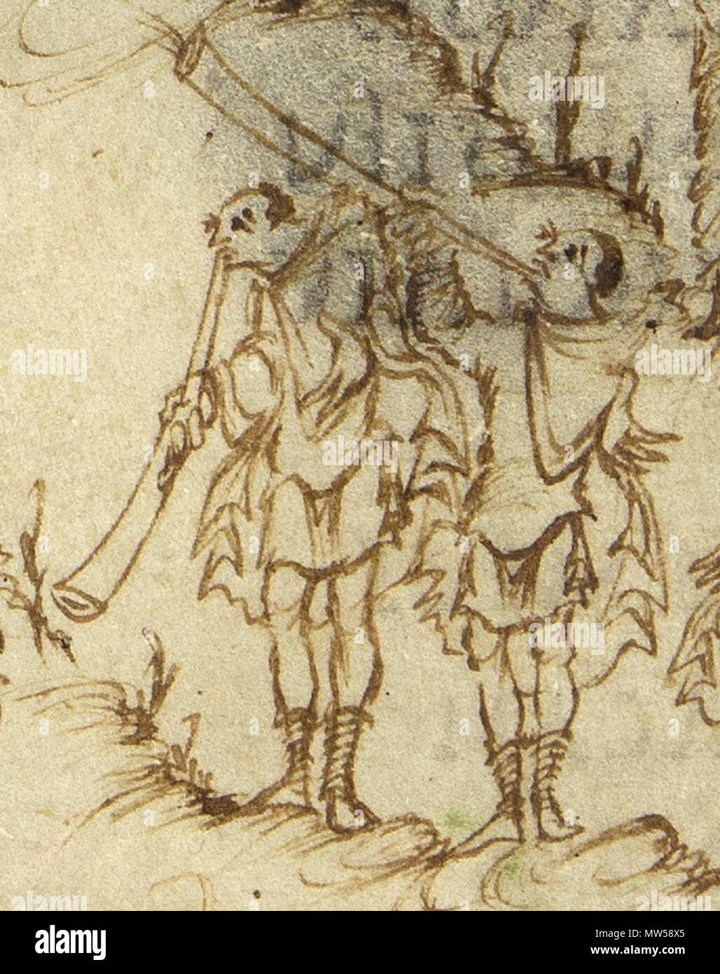 . English: Praising God with trumpets or 'tubae (Latin) from the ...