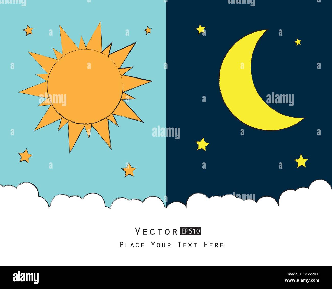 day and night long shadow flat, vector symbols Stock Vector Image & Art ...