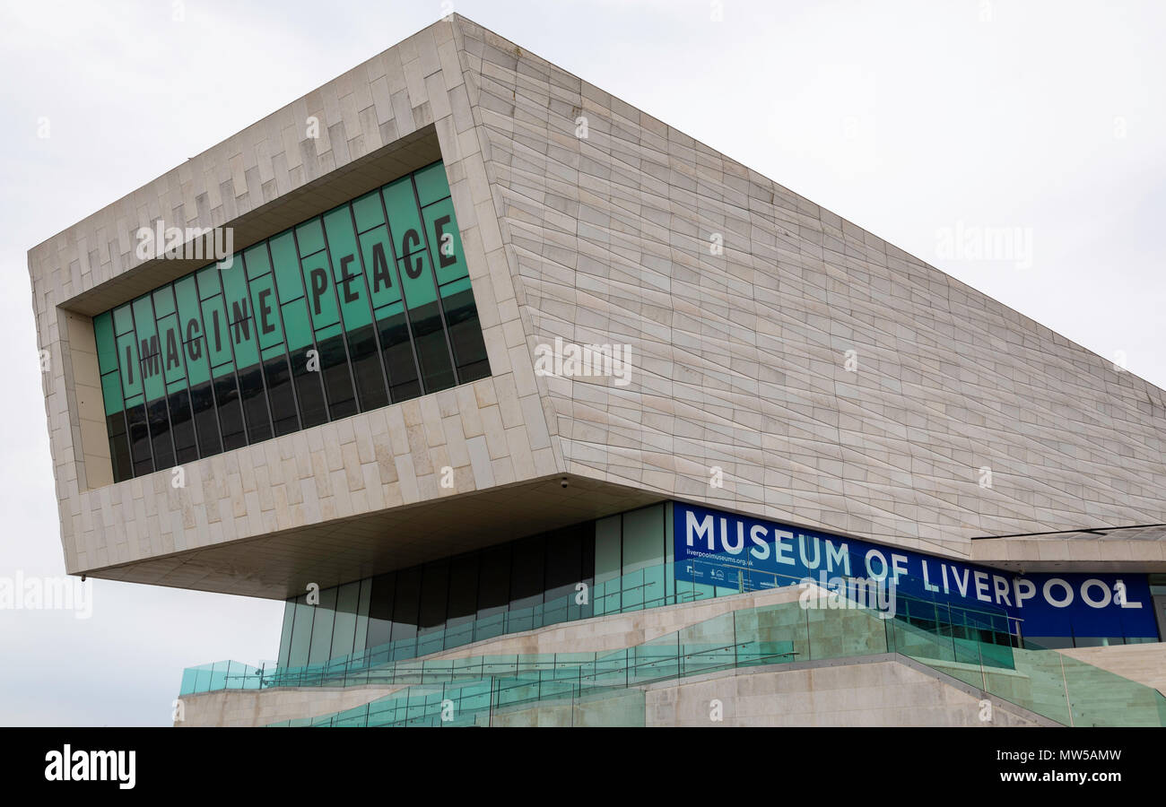 Exterior shot of the Museum of Liverpool on the waterfront by the River ...