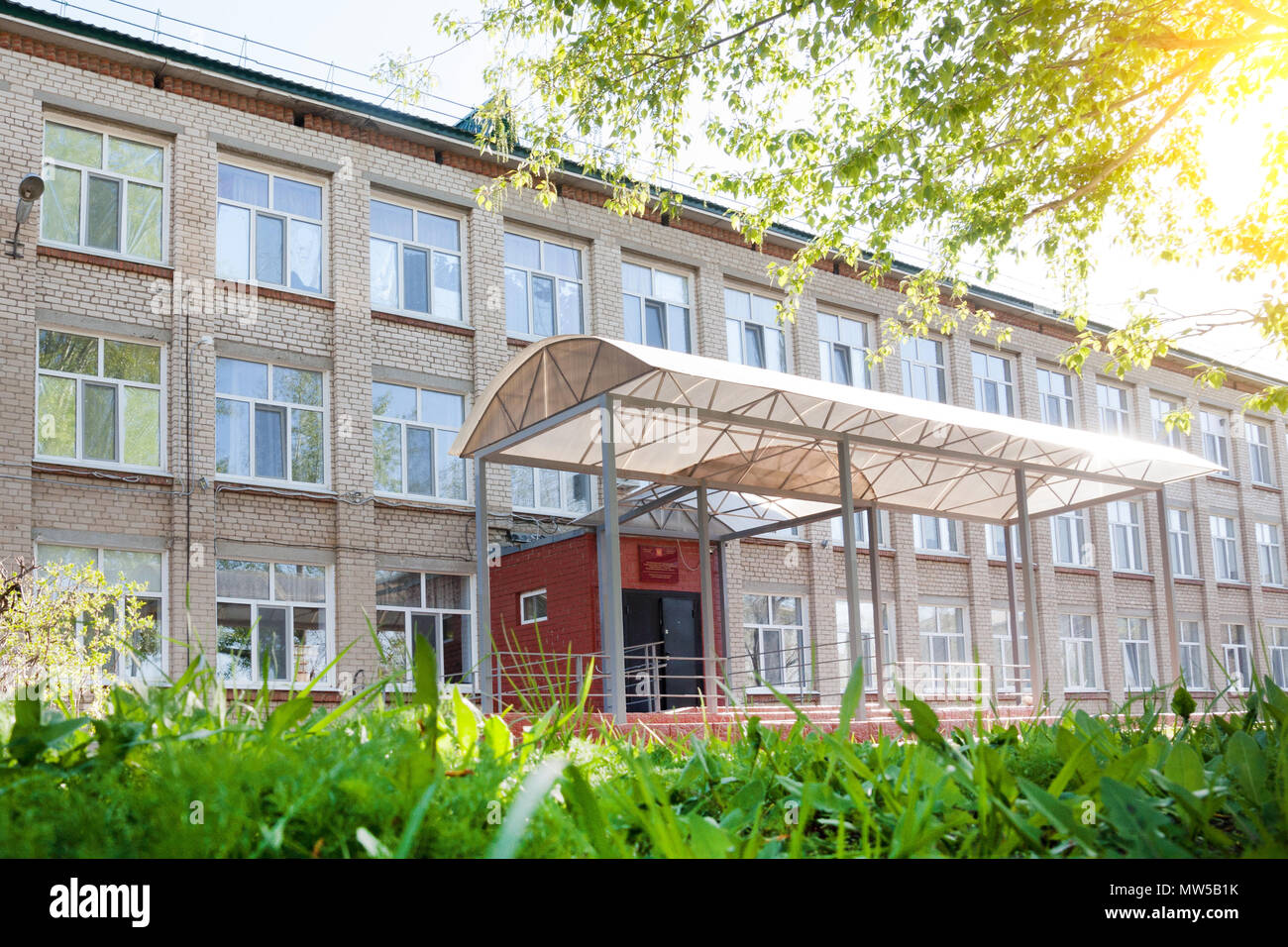 The building of the secondary school of the Soviet Union, construction ...