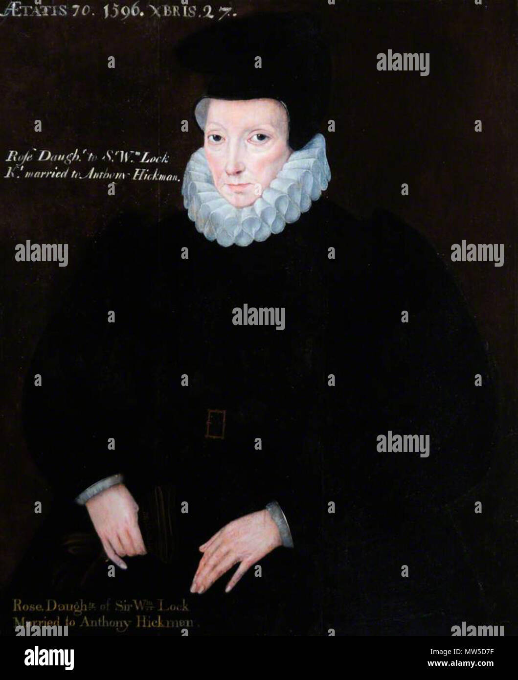 . English: Portrait of Rose Hickman, aged 70, three-quarter length ...