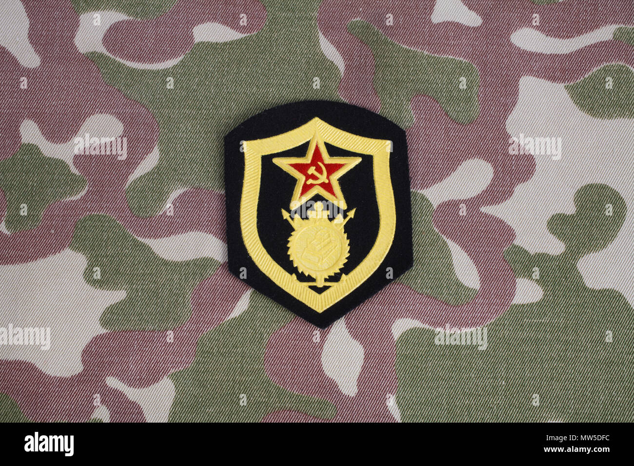 Soviet Army Military engineering shoulder patch on camouflage uniform ...