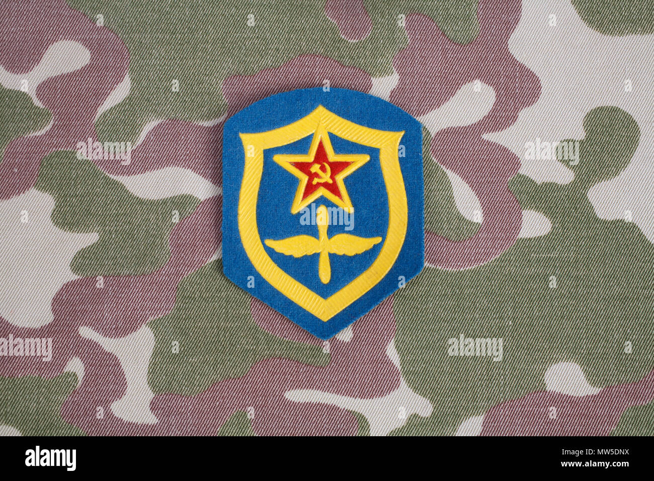 Soviet Army Air Force shoulder patch on camouflage uniform Stock Photo ...