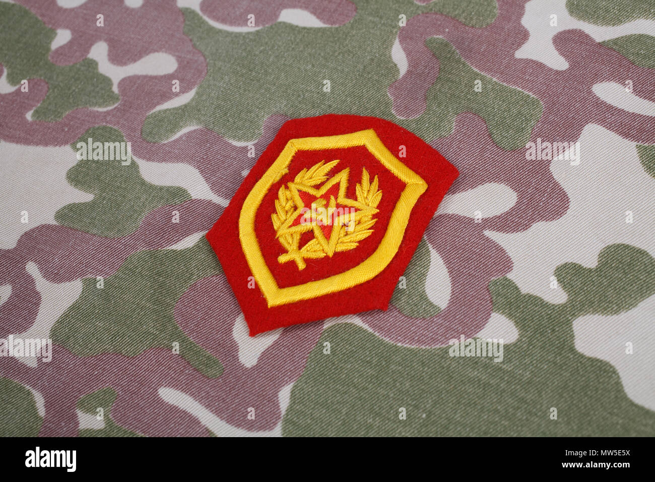 Soviet Army Mechanized infantry shoulder patch on camouflage uniform ...