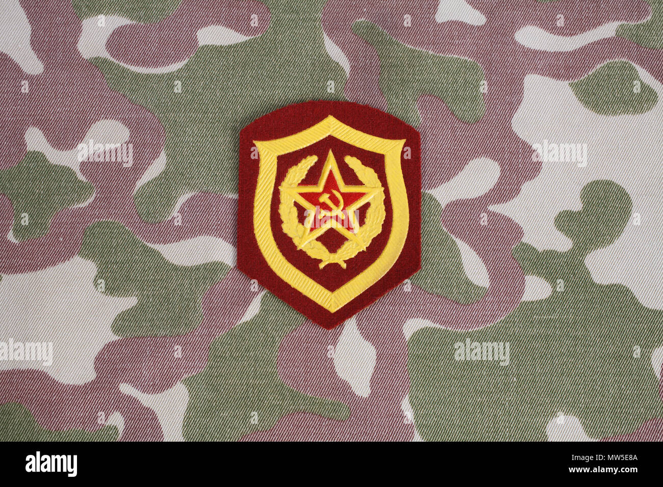 Soviet Army Mechanized infantry shoulder patch on camouflage uniform ...