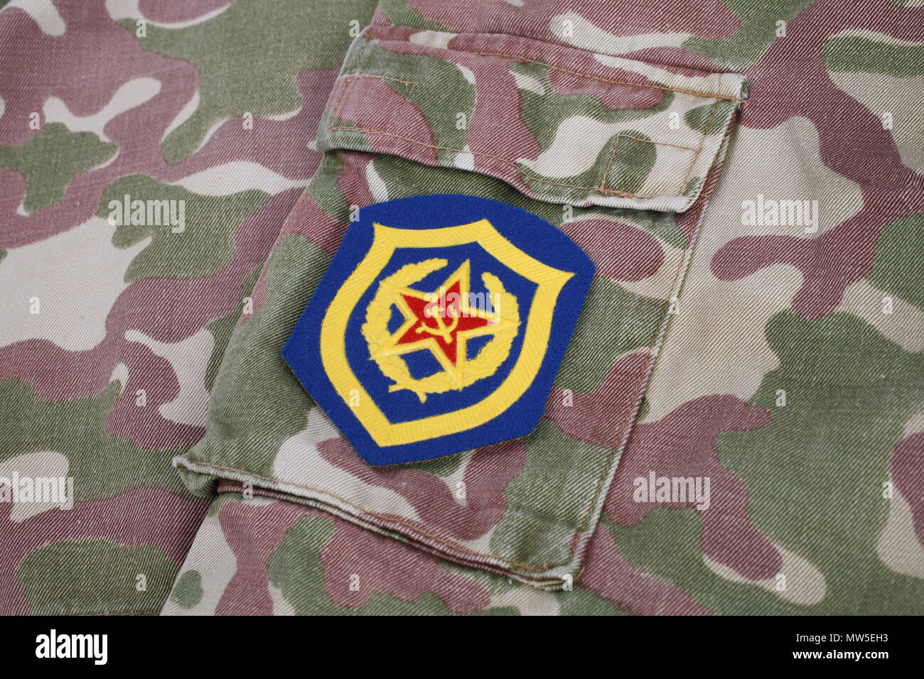 Soviet Army Mechanized infantry shoulder patch on camouflage uniform ...