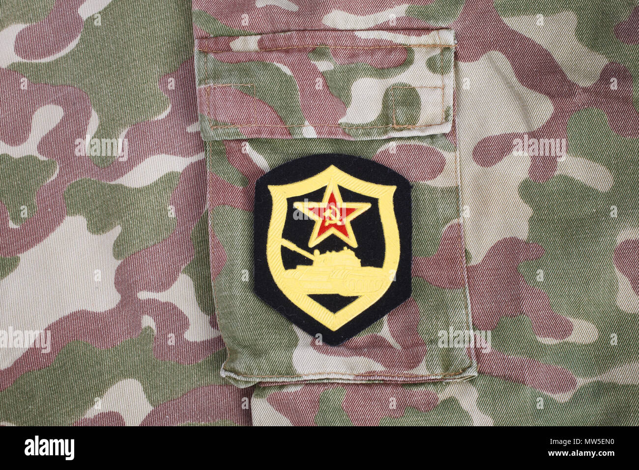 Soviet Army Tank Corps shoulder patch on camouflage uniform Stock Photo ...