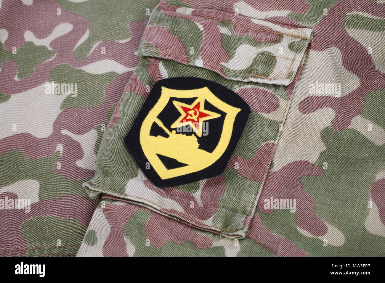 Soviet Army Tank Corps shoulder patch on camouflage uniform Stock Photo ...