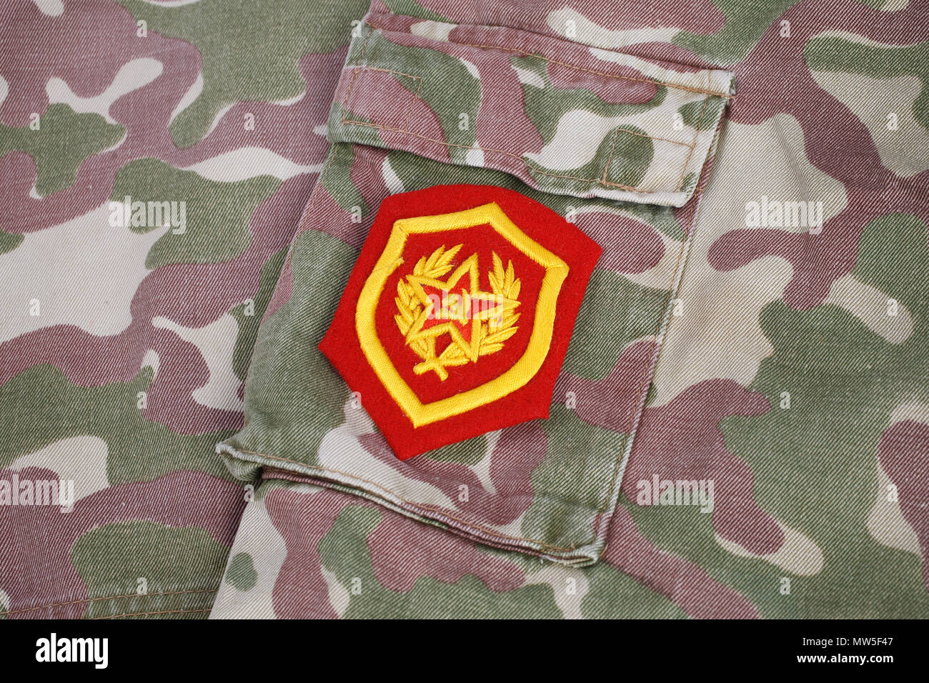 Soviet Army Mechanized infantry shoulder patch on camouflage uniform ...