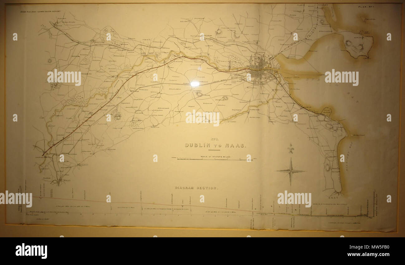 . English: Ulster Transport Museum, Cultra, historic drawings: Map of ...
