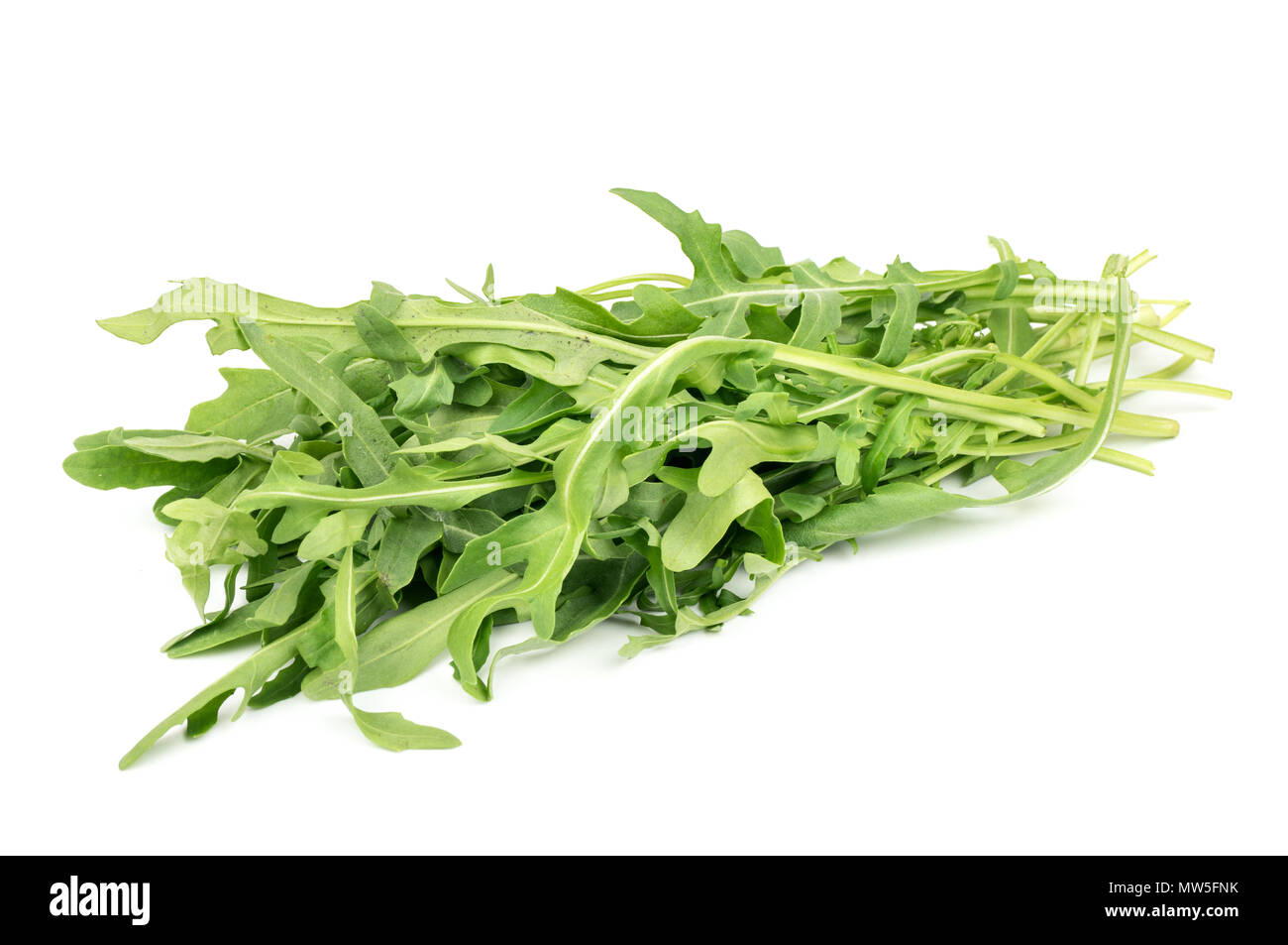 Bunch of fresh arugula isolated on white background Stock Photo - Alamy