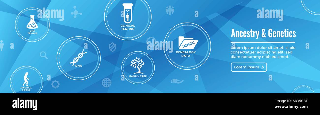 Ancestry / Genealogy Icon Set web banner with Family Tree Album, family ...