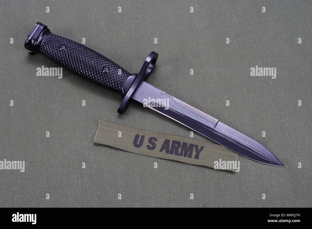 bayonet on US ARMY uniform background Stock Photo - Alamy