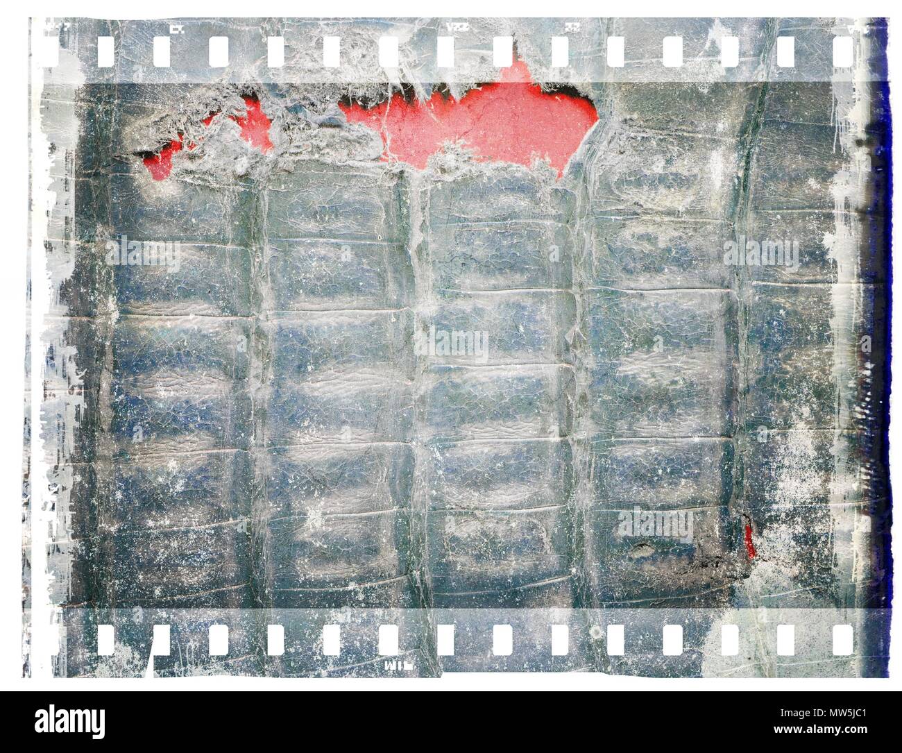 Vintage blue film strip frame with crocodile leather surface Stock ...