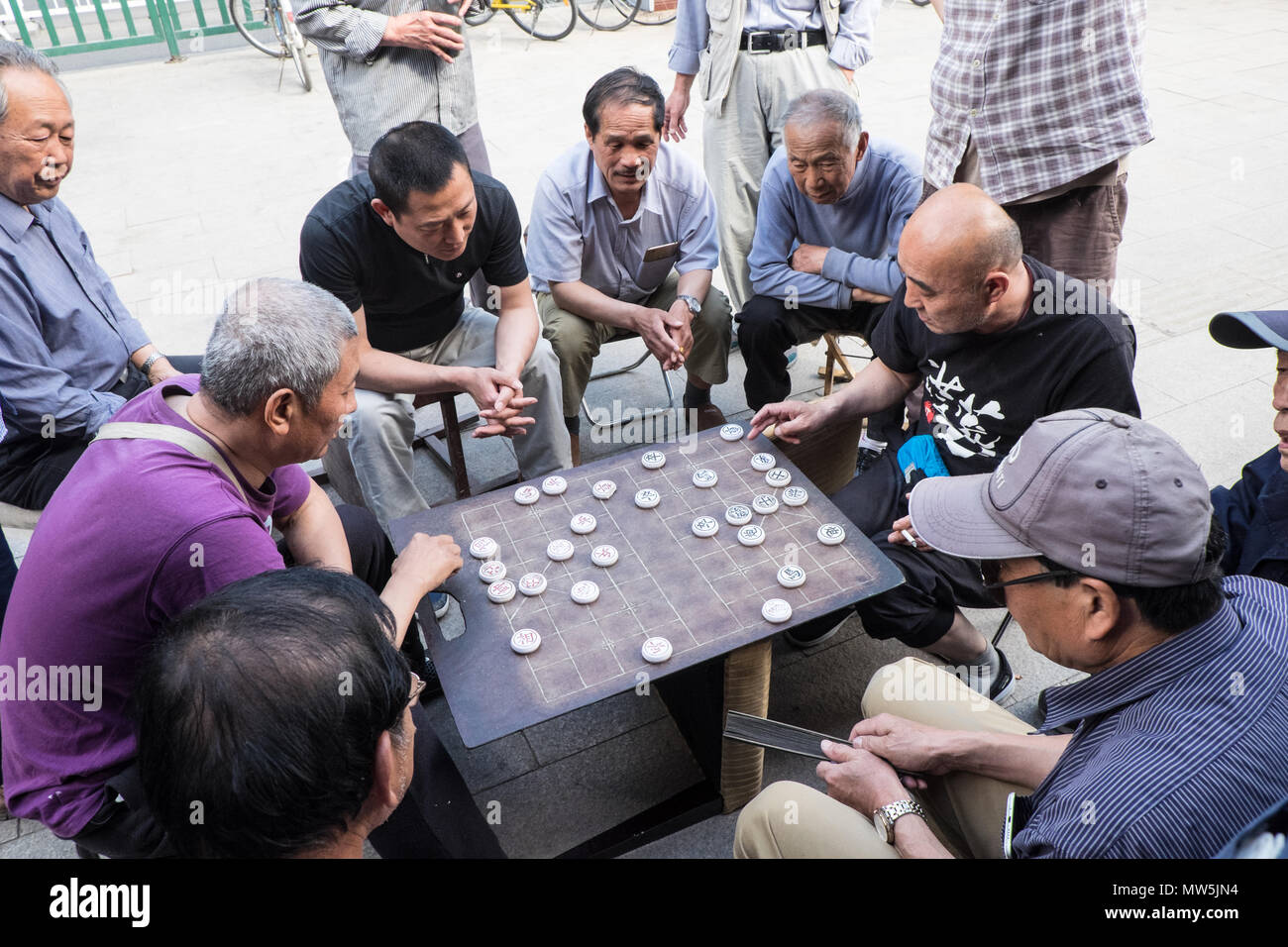 On,street,men,playing,Chinese,chess,mahjong,go,boardgame,game,in ...