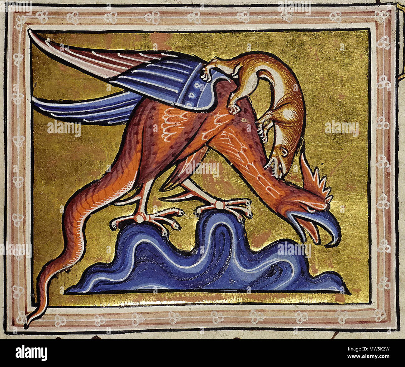 . English: Aberdeen Bestiary, folio 66 detail, Basilisk Italiano ...