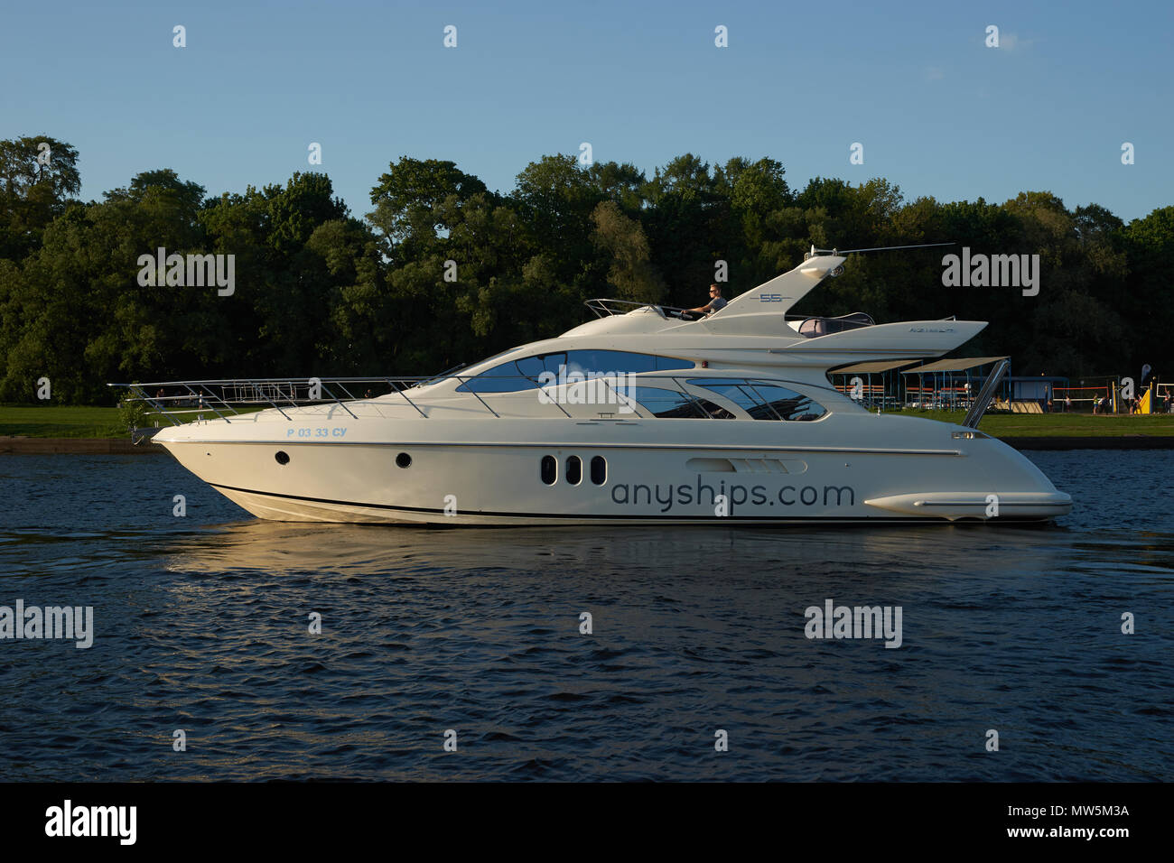Motor boat on water Stock Photo - Alamy
