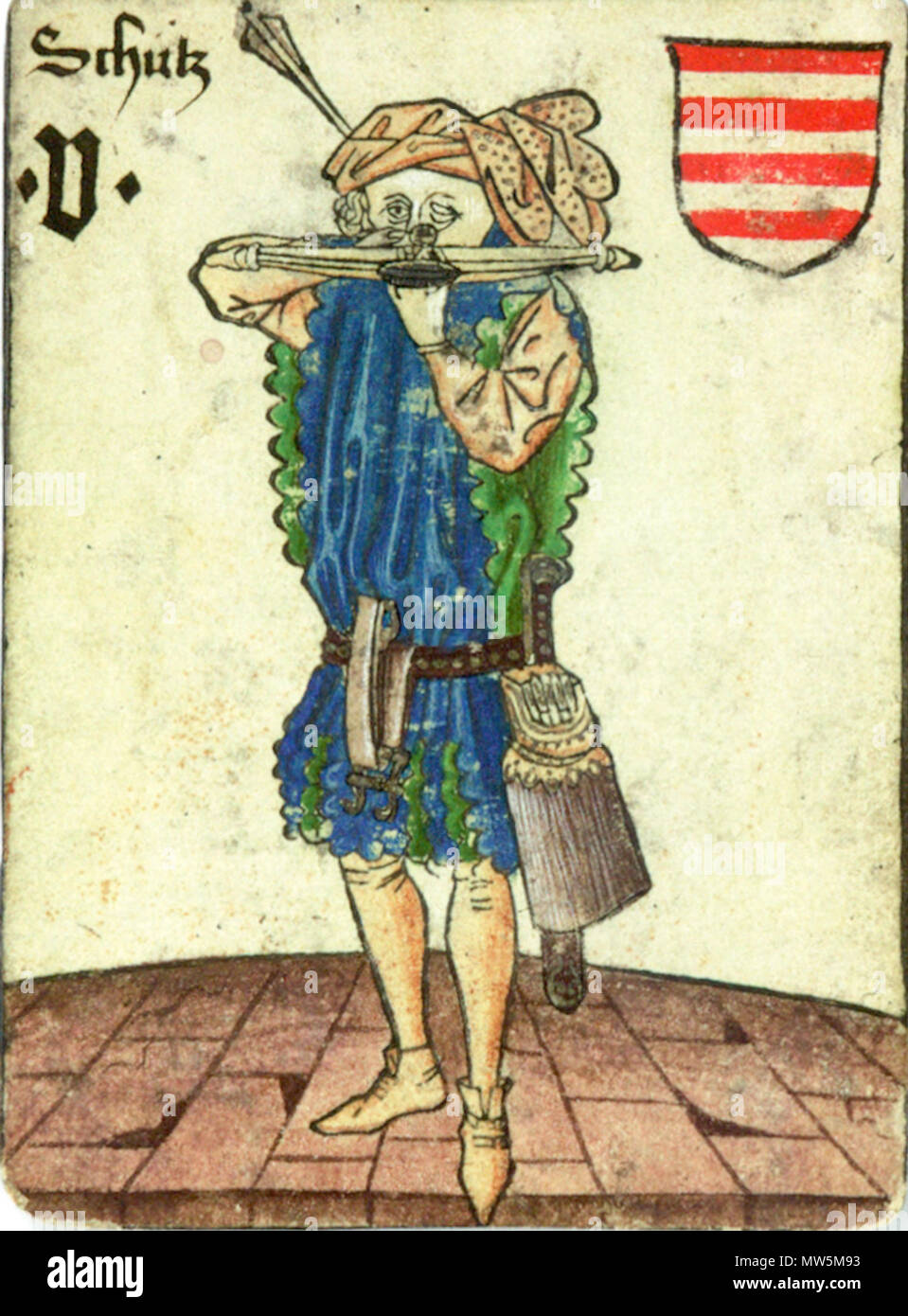 . Hungarian hunter on the playing card of the Vienna court 287 ...