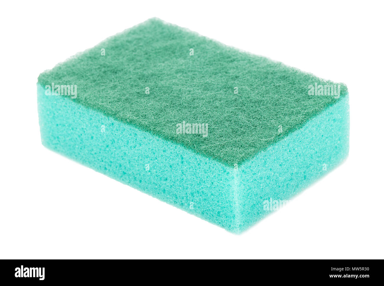 Blue dish washing sponge isolated on white background Stock Photo - Alamy