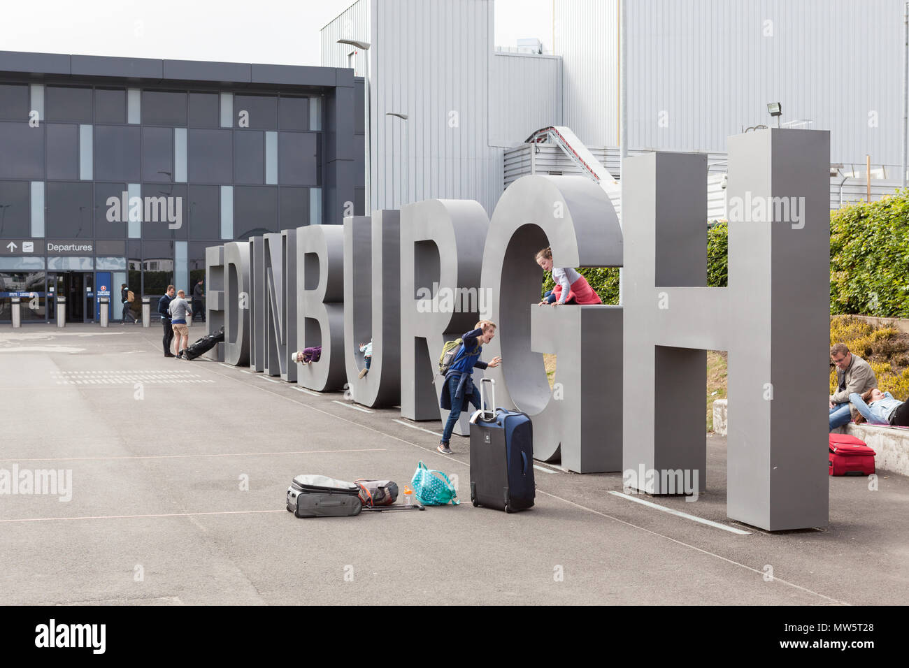 Large Edinburgh lettering sign outside Edinburgh airport, Scotland, UK ...