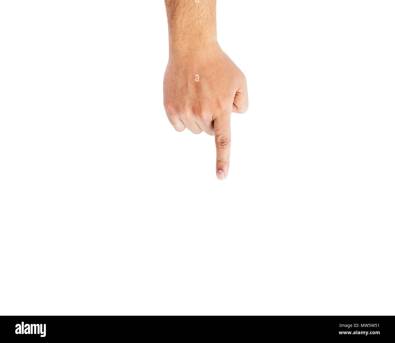 man's finger pointing at a subscription button down Below Stock Photo ...