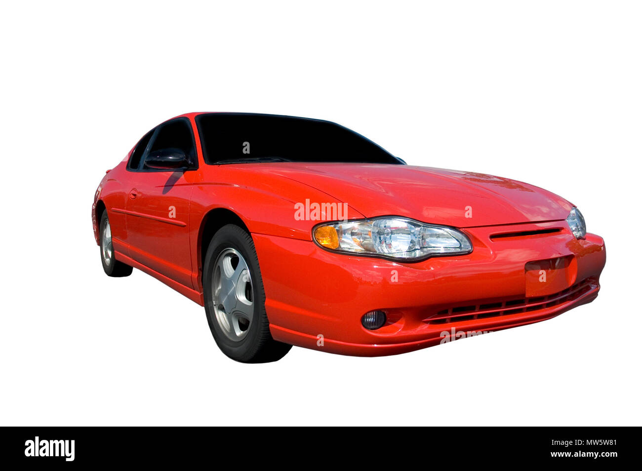 Red car isolated on a white background Stock Photo - Alamy