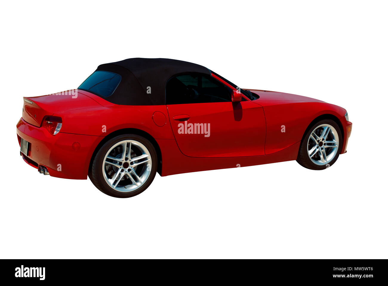 Red convertible sports car roadster isolated on a white background ...
