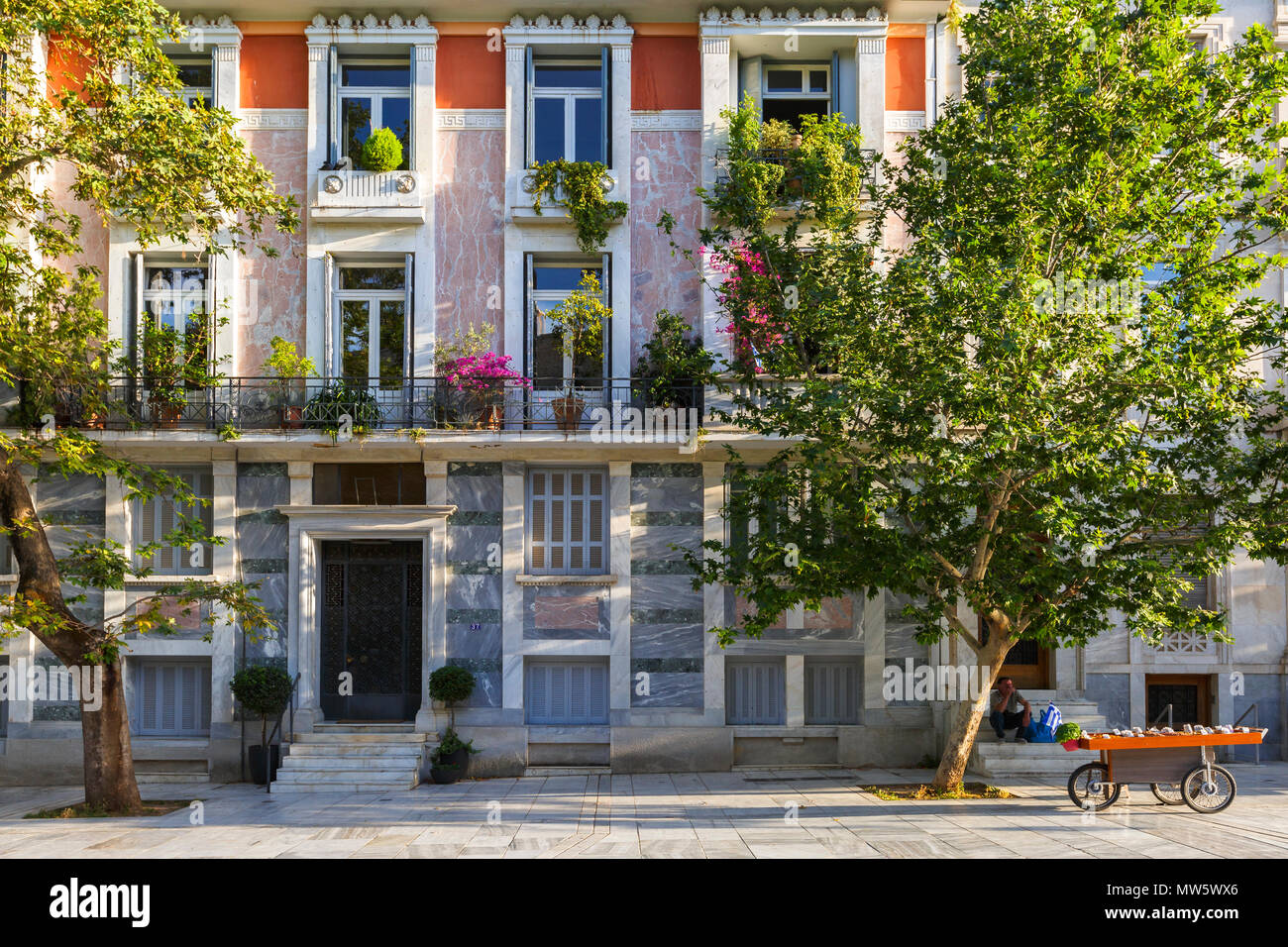 Athens, Greece - May 18, 2018: Facade of a historical building in ...