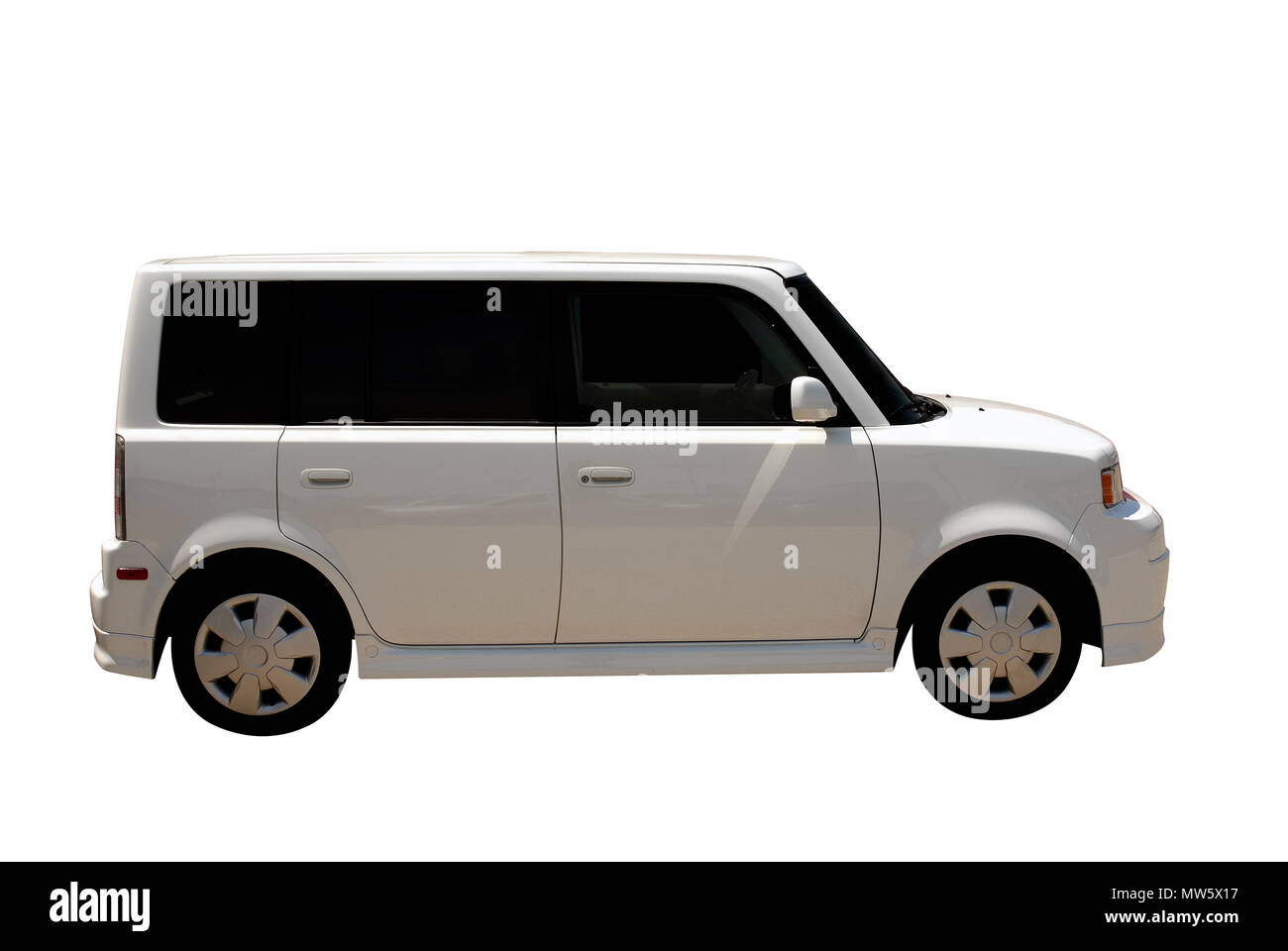 A boxy sports utility vehicle car isolated on a white background. Look ...