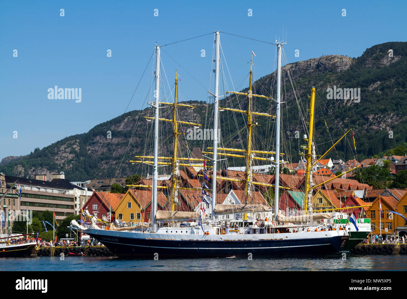 Tall Ships Race Bergen, Norway 2014. Dutch schooner "Eendracht" and ...