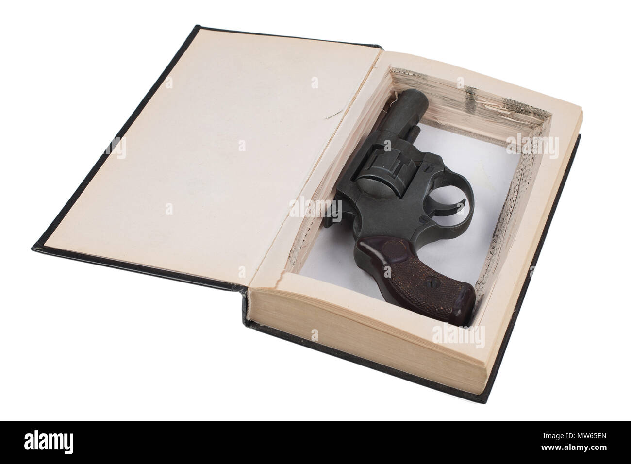 gun hidden in a book Stock Photo - Alamy