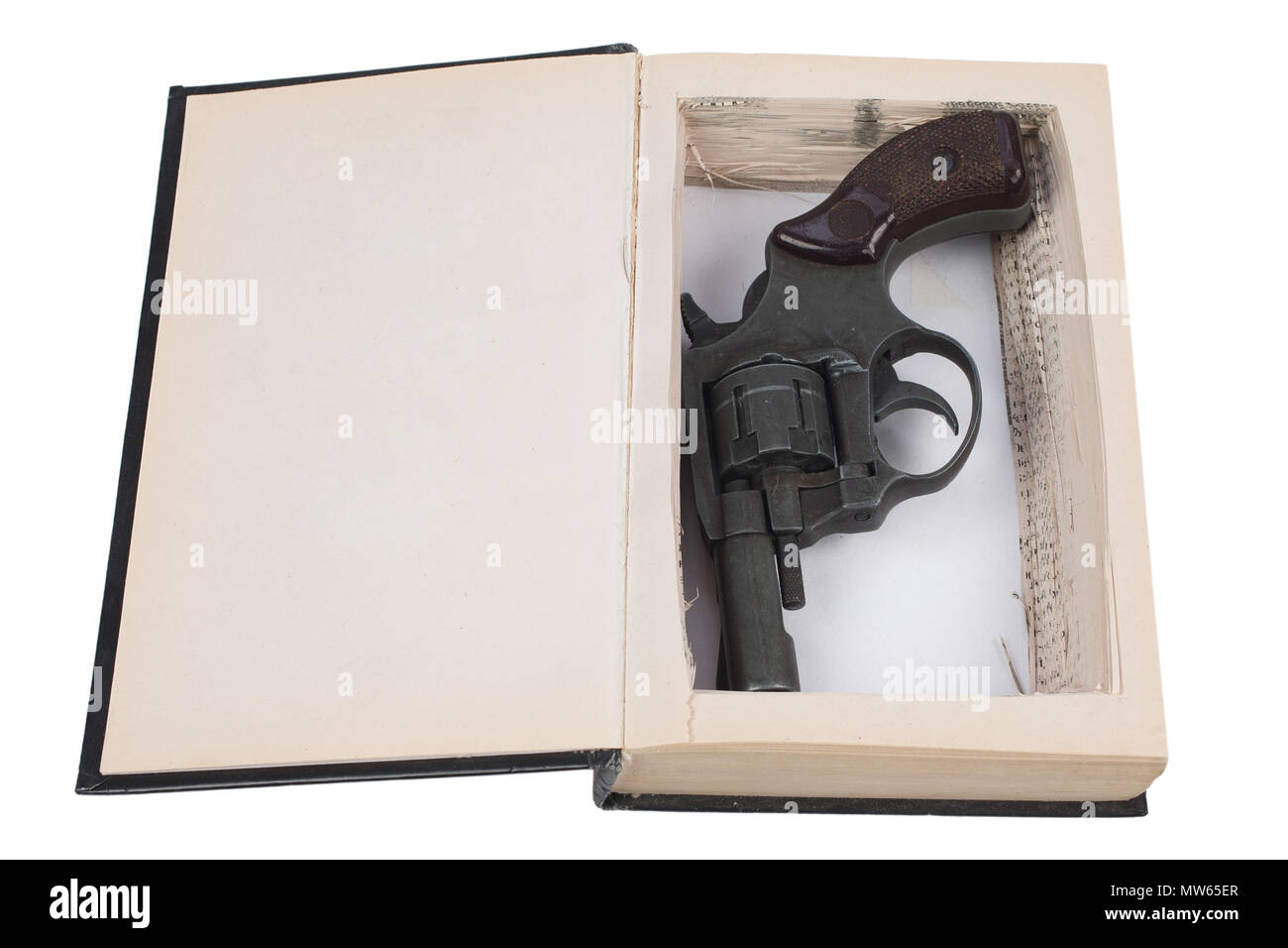gun hidden in a book Stock Photo - Alamy