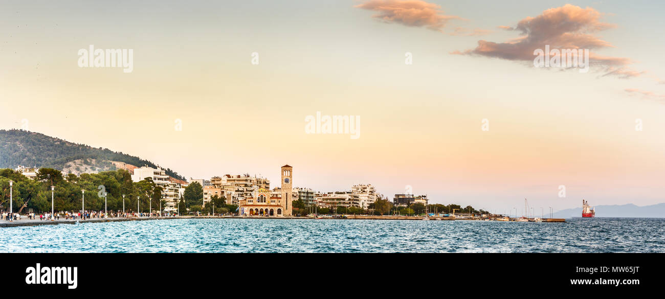 Volos, Thessaly, Greece - May 27th, 2018: Panoramic view of the ...