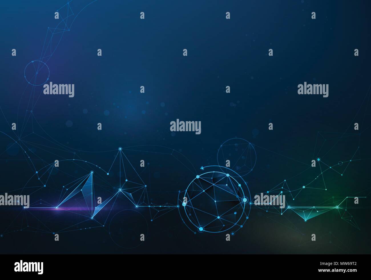 Illustration Abstract Molecules with Circles, Lines, Geometric, Polygon, Triangle pattern ...