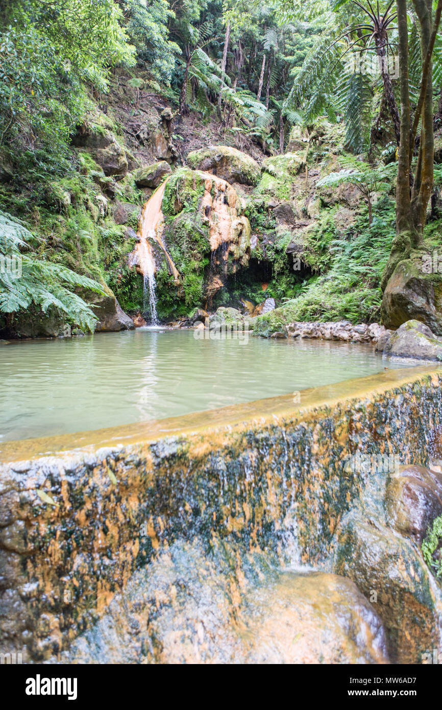 natural rock pool with waterfall Stock Photo - Alamy