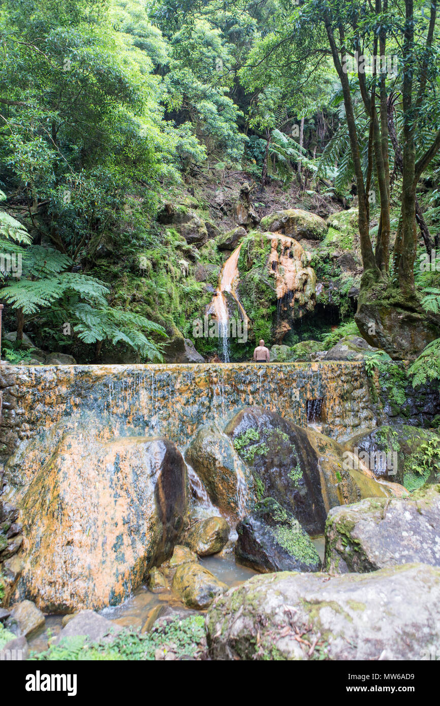 natural rock pool with waterfall Stock Photo - Alamy